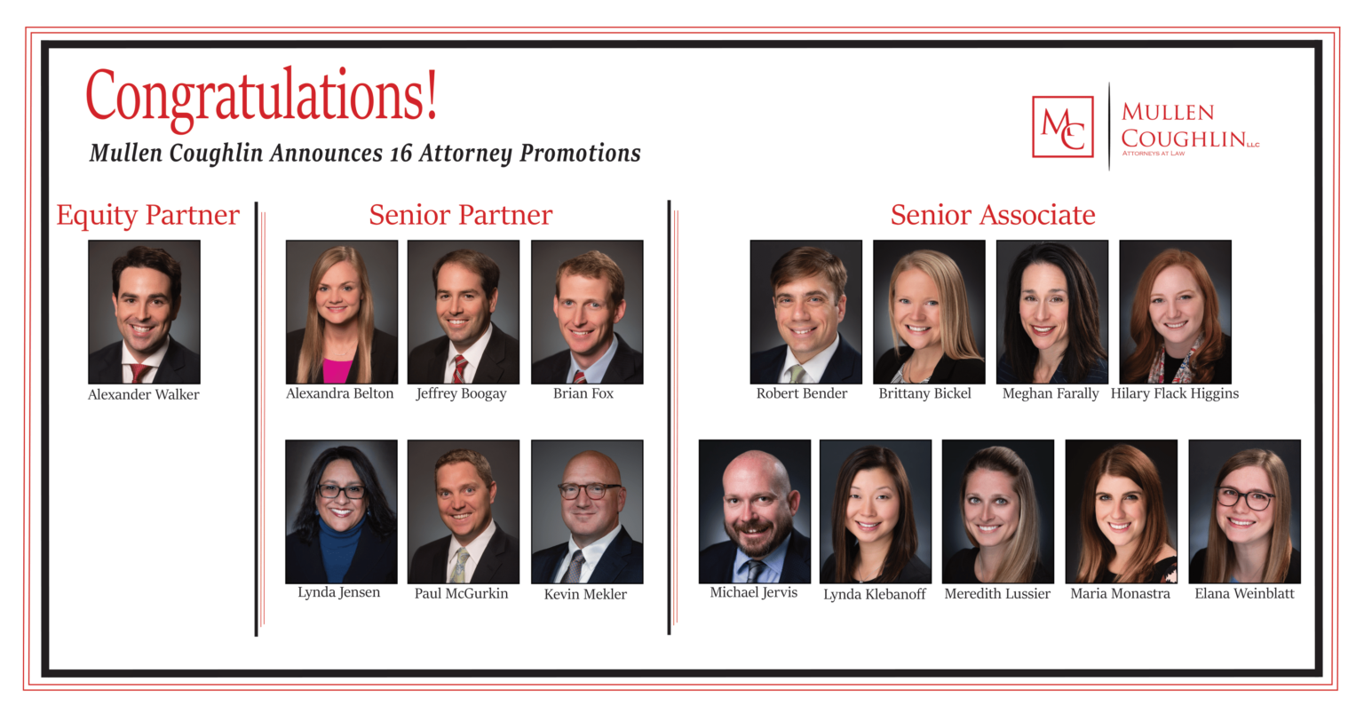 Mullen Coughlin Announces Promotion of 16 Lawyers – Mullen Coughlin